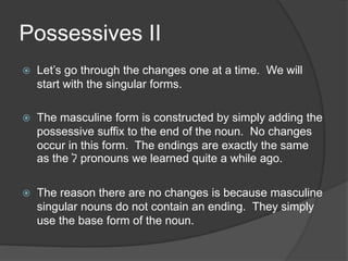 Possessives ii | PPTX