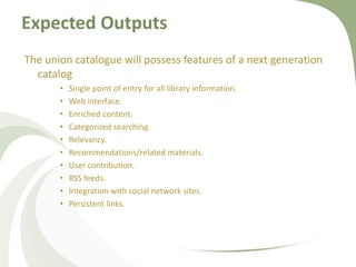 Possibilities of a union catalogue for Kenya libraries | PPTX