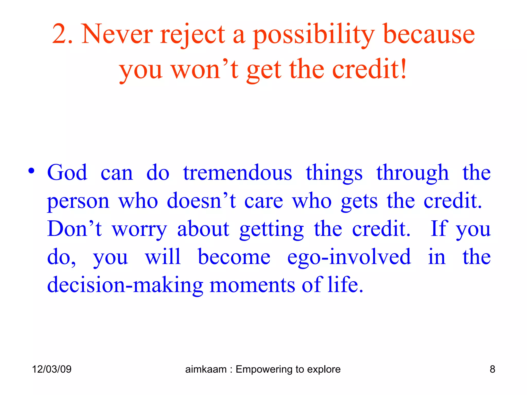 Possibility Thinking | PPT