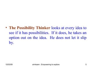 Possibility Thinking | PPS