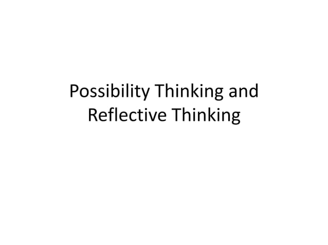 Possibility thinking | PPT