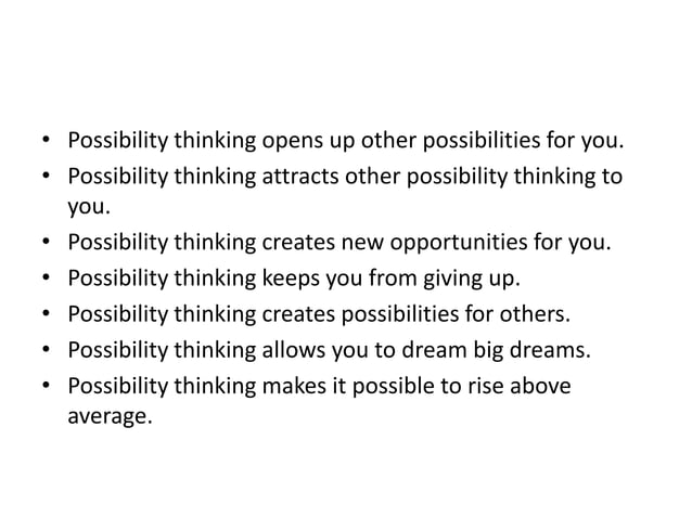 Possibility thinking | PPT