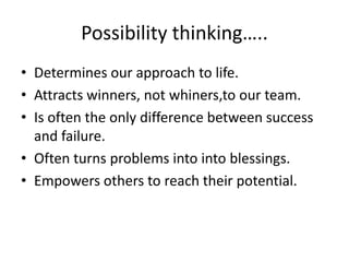 Possibility thinking | PPTX