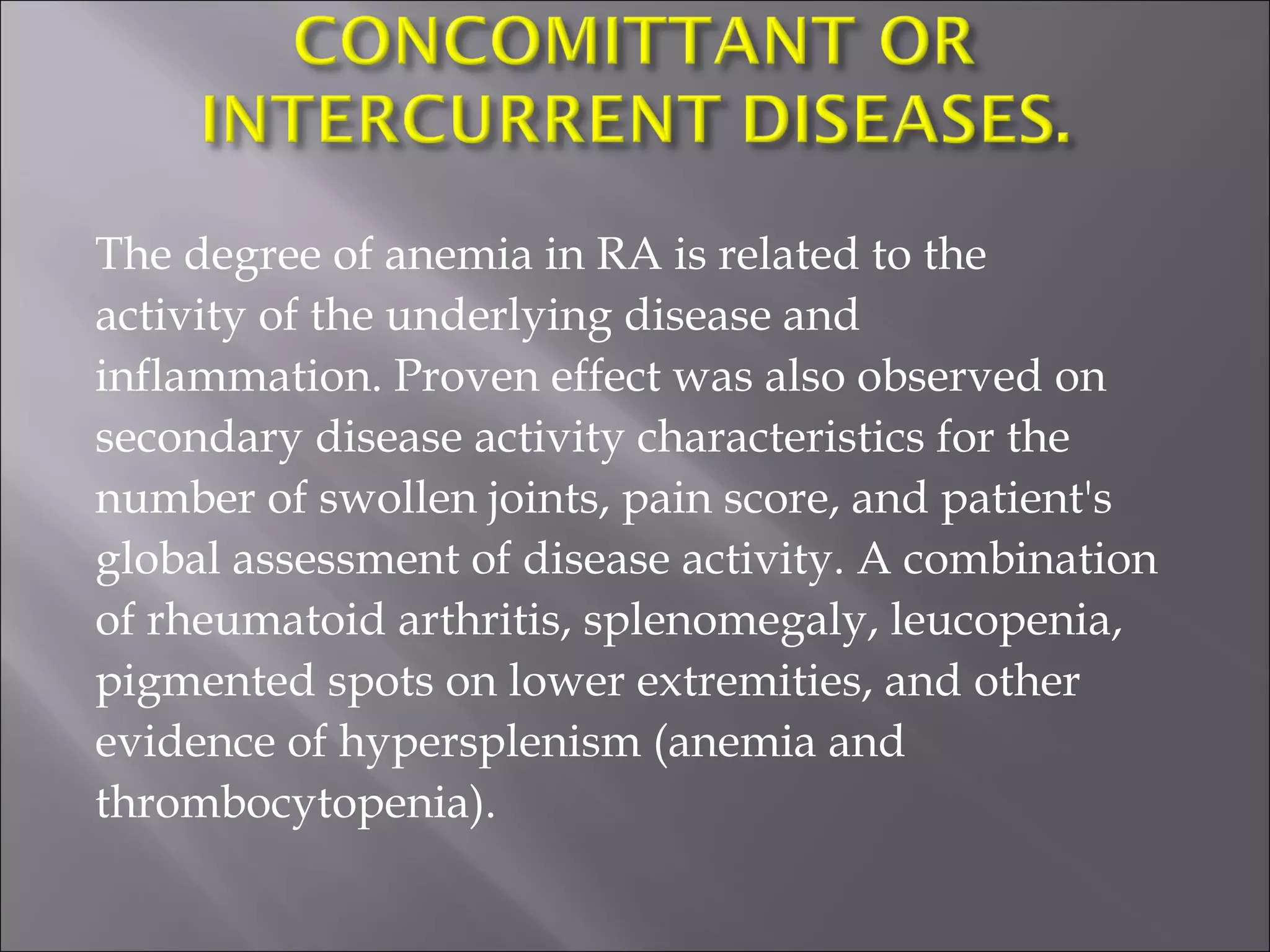 Possible causes of anemia in a patient with rheumatoid | PPT