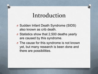 Possible causes of the sudden infant death syndrome | PPT