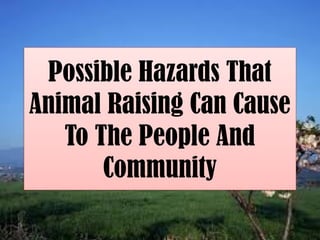 POSSIBLE HAZARDS IN RAISING ANIMALS FOR LIVELIHOOD.pptx