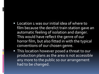 Possible locations for filming | PPT