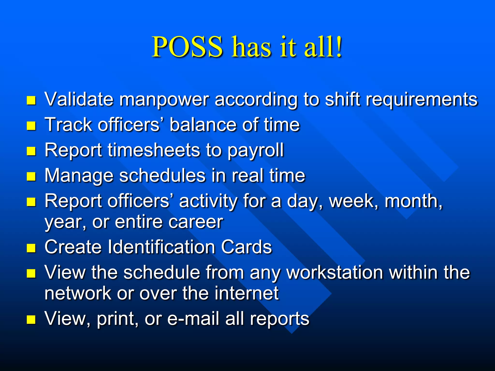 Police Officer’s Scheduling System | PPT