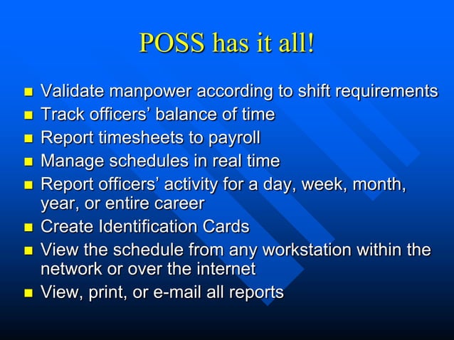 Police Officer’s Scheduling System | PPT