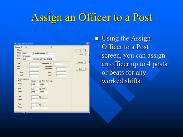 Police Officer’s Scheduling System | PPT