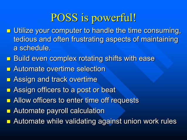 Police Officer’s Scheduling System | PPT