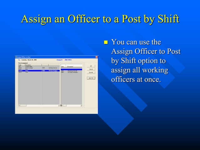 Police Officer’s Scheduling System | PPT