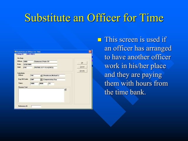 Police Officer’s Scheduling System | PPT