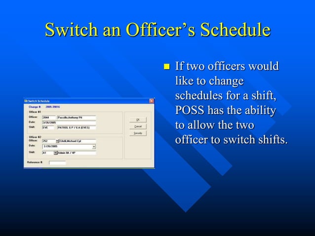 Police Officer’s Scheduling System | PPT