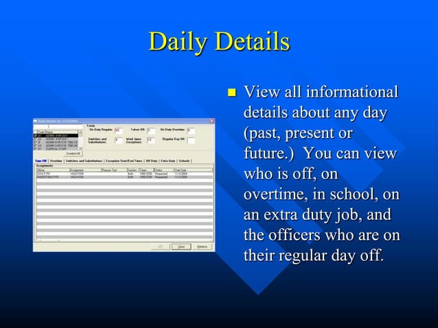 Police Officer’s Scheduling System | PPT