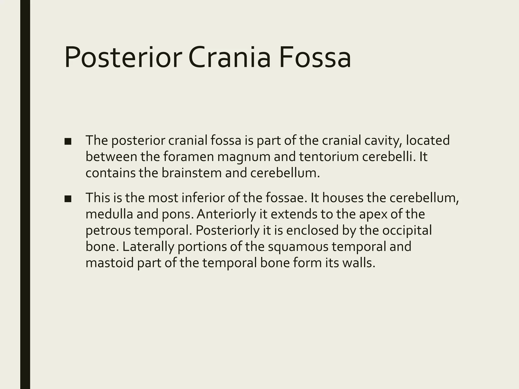 Posterior Cranial Fossa with Cranial Nerves Relation | PPTX