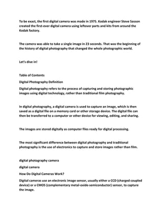 What is Digital Photography | PDF