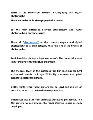 What is Digital Photography | PDF