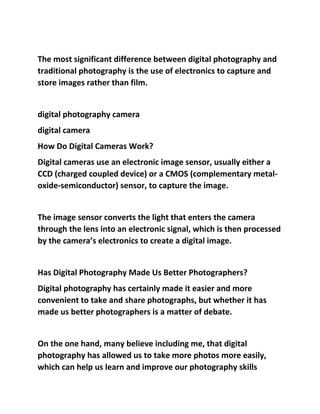 What is Digital Photography | PDF