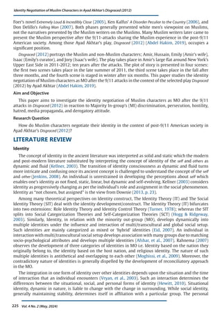 Post-911 American Society and the Identity Negotiation of Muslim Characters in Ayad Akhtar’s ...