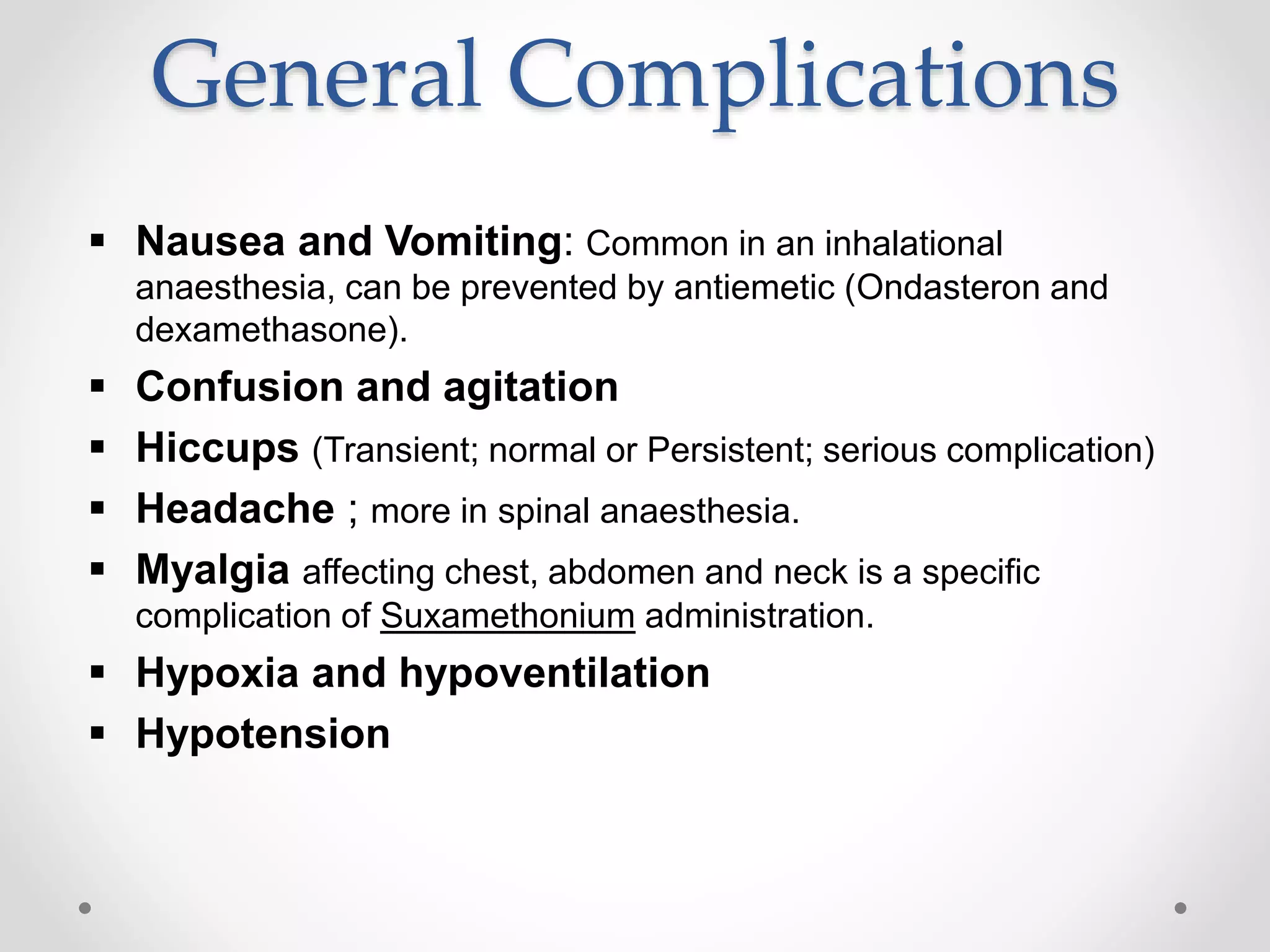 Post anaesthesia complications | PPTX
