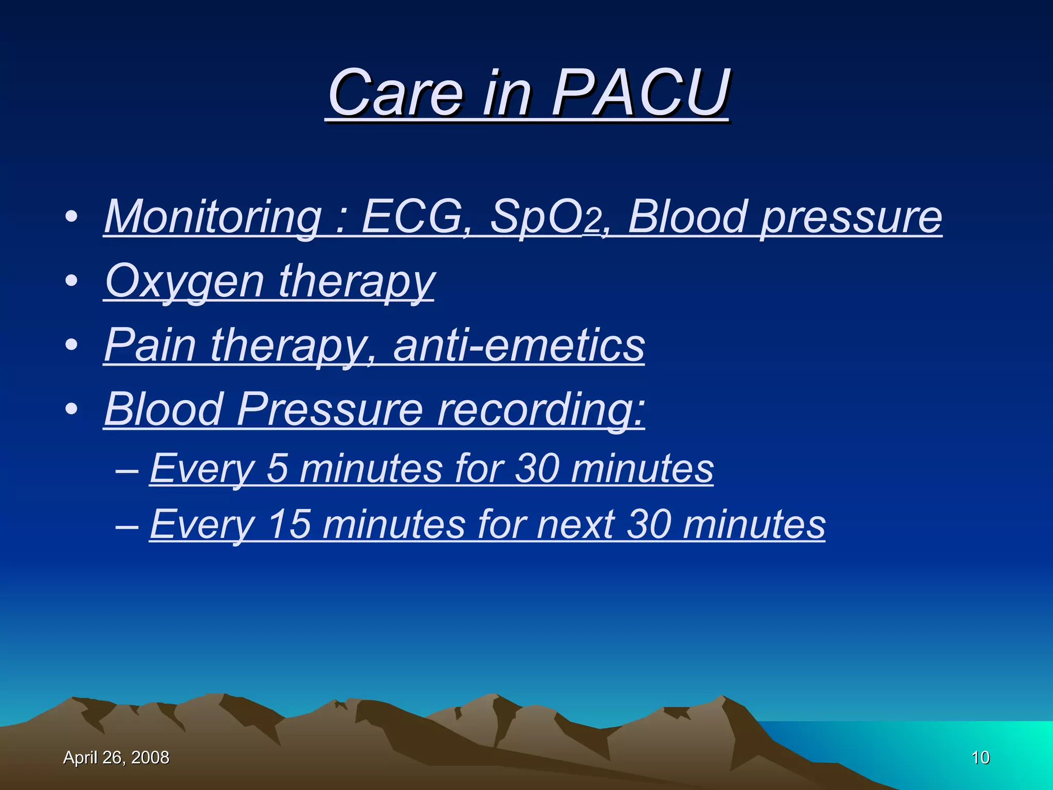 Post Anesthesia Care Unit | PPT