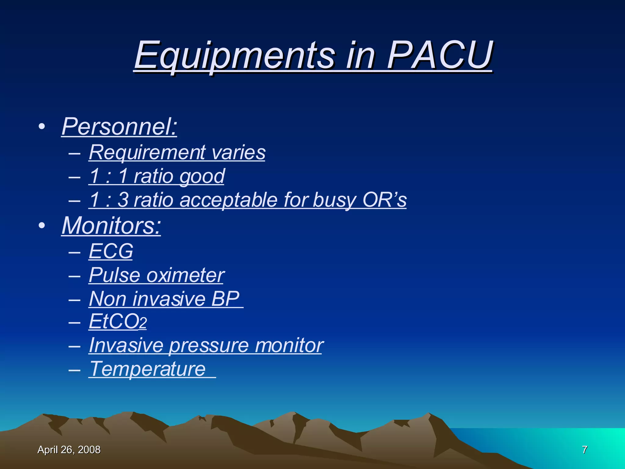 Post Anesthesia Care Unit | PPT