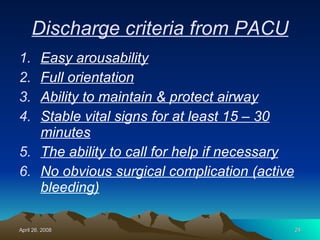 Post Anesthesia Care Unit | PPT