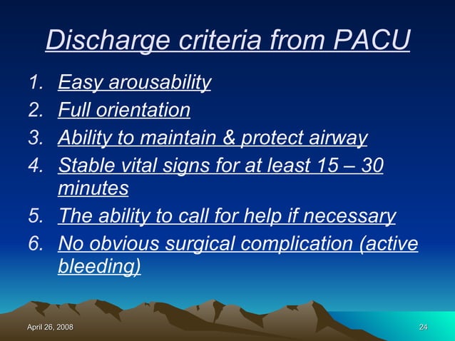 Post Anesthesia Care Unit | PPT | Lung and Respiratory Health ...