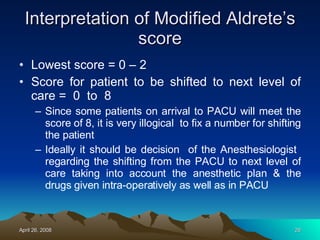 Post Anesthesia Care Unit | PPT