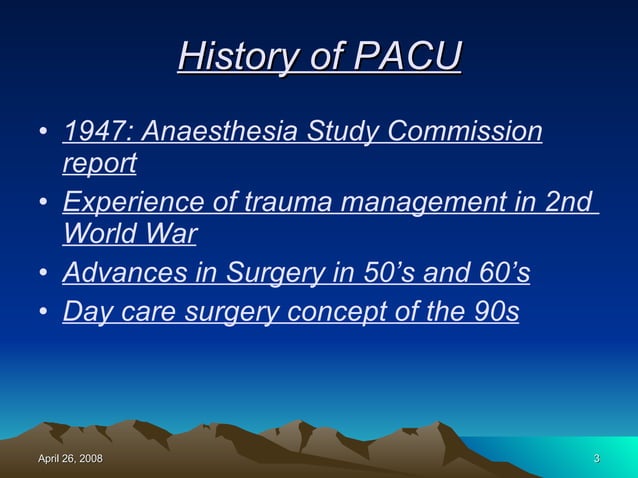 Post Anesthesia Care Unit | PPT | Lung and Respiratory Health ...