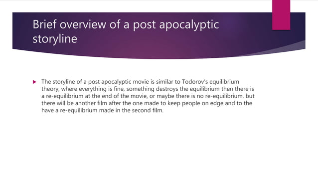 Post apocalyptic storyline- power point | PPTX