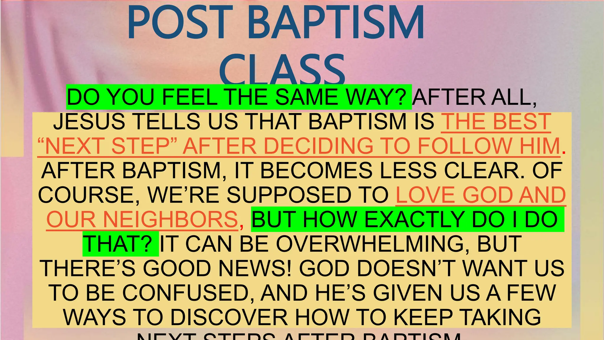 Post - Baptism Class.pptx for newly believers | PPTX