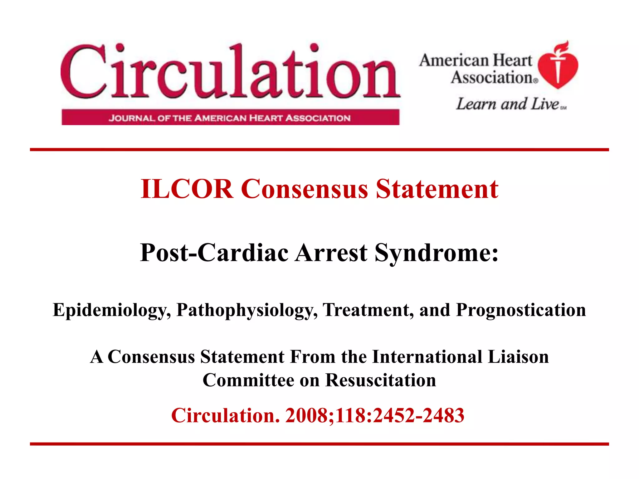 Post Cardiac Arrest Syndrome | PPTX | First Aid | Injuries