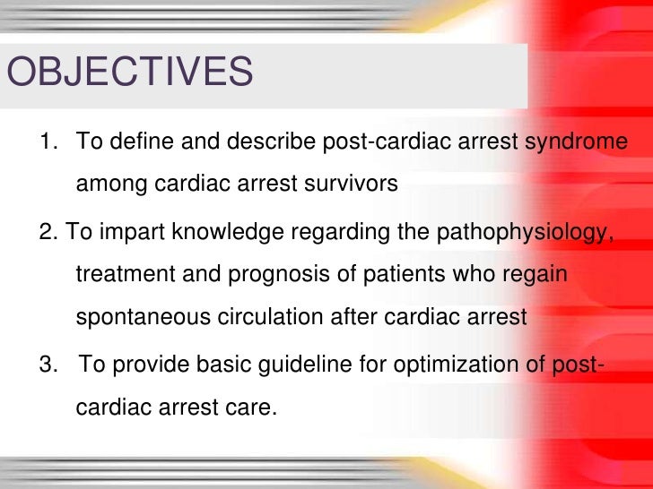 Post cardiac arrest syndrome