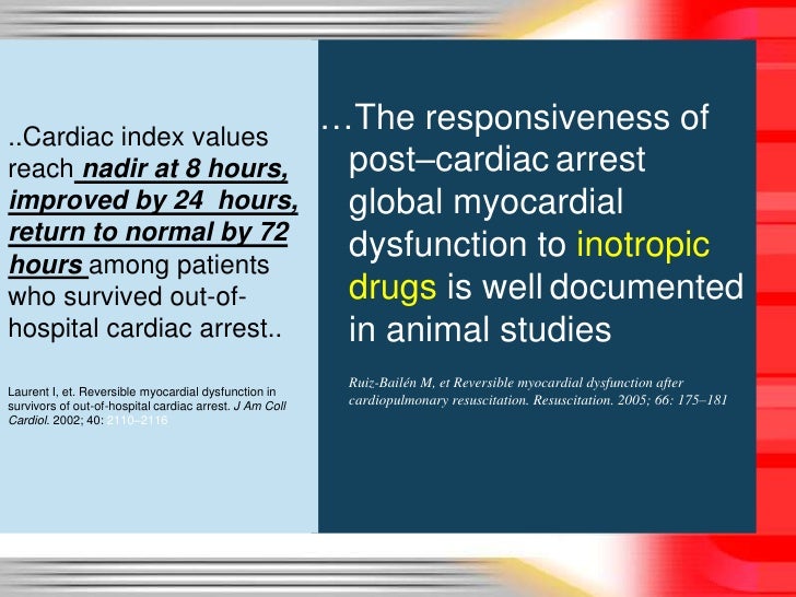 Post cardiac arrest syndrome