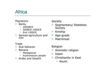 Post Classical Africa, America And Oceania | PPT