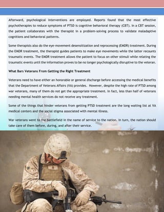 Post-Combat Mental Health: Modern Treatment for Veterans with PTSD | PDF