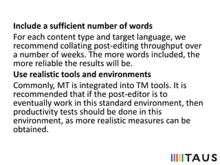 TAUS Post-Editing Productivity Guidelines | PPT
