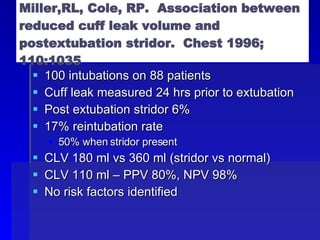 Post extubation stridor | PPT
