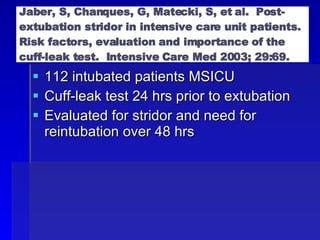 Post extubation stridor | PPT