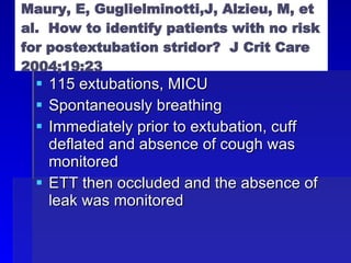 Post extubation stridor | PPT