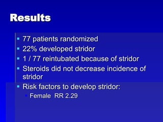 Post extubation stridor | PPT