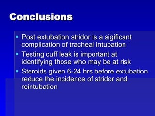 Post extubation stridor | PPT