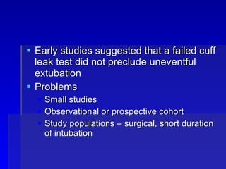 Post extubation stridor | PPT