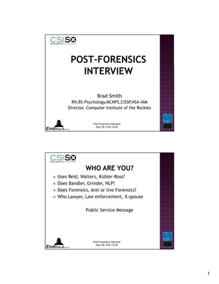 Post Forensics Interview | PDF