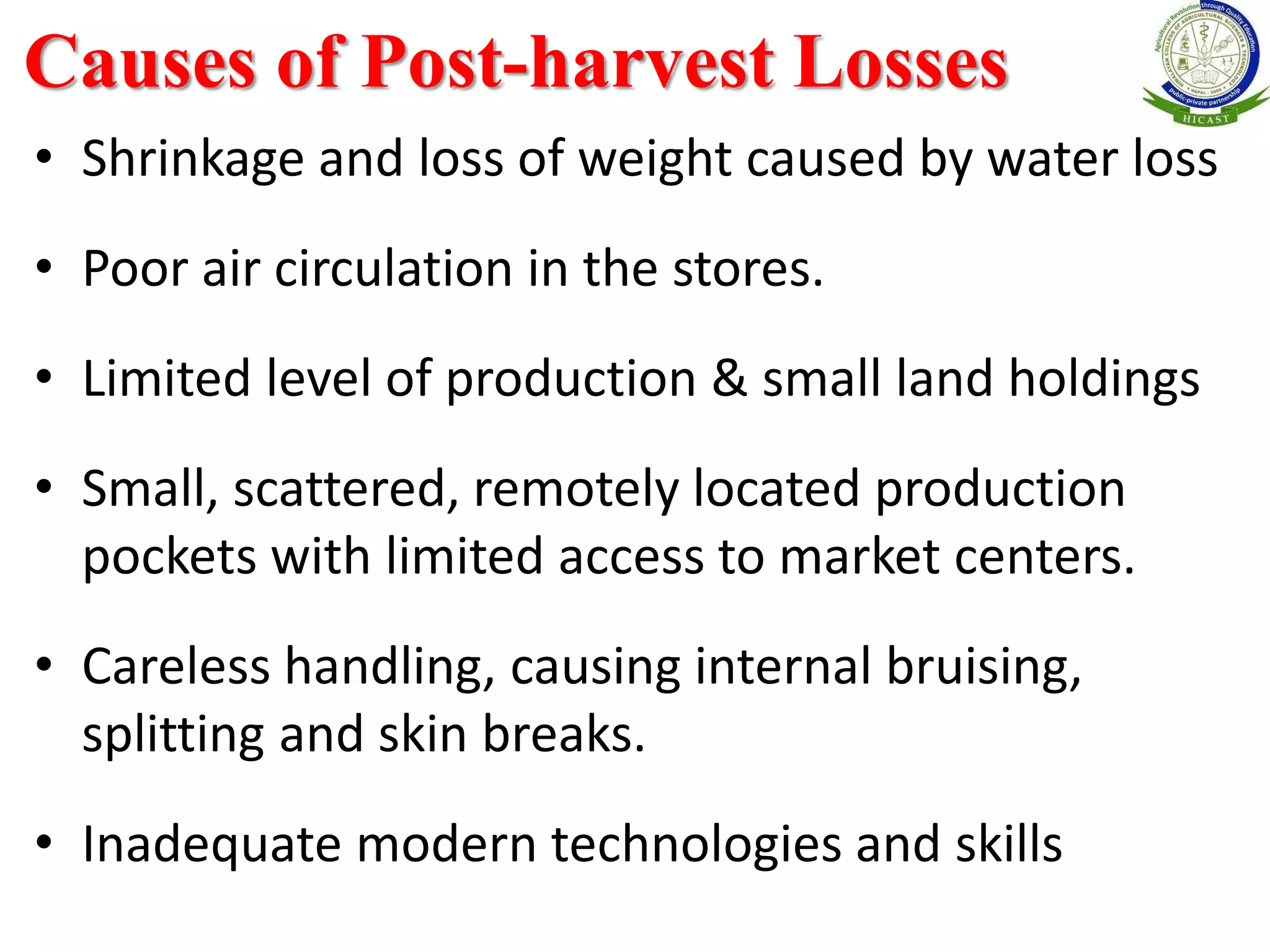 Post Harvest Management of Vegetables Crops | PPTX