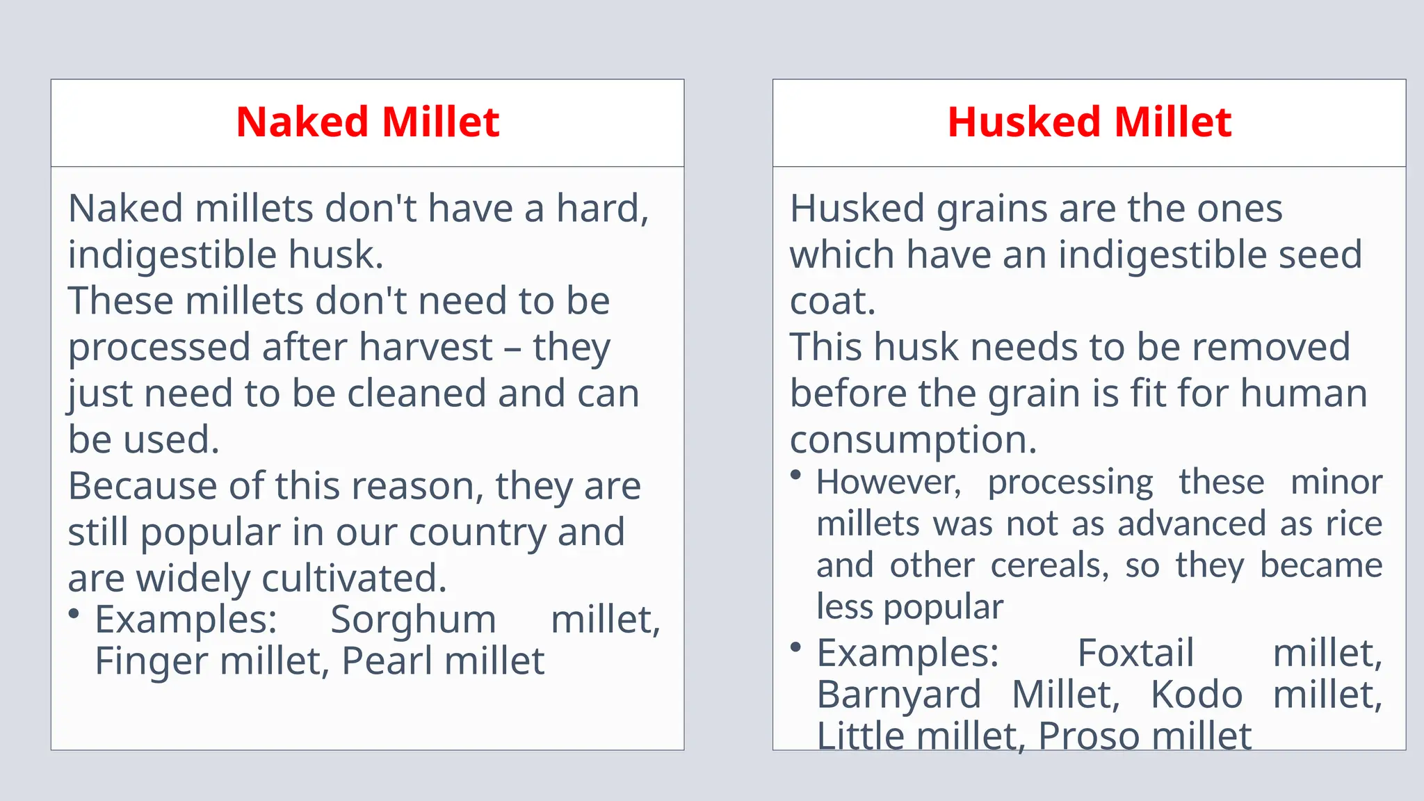 Post-harvest management of millet grains | PPTX