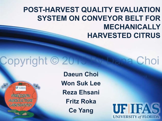 Dana Choi | Post harvest quality evaluation system on conveyor belt for ...