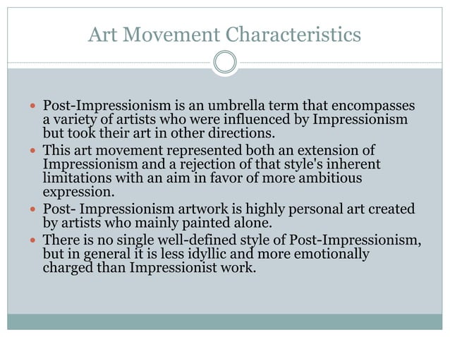 Post impressionism | PPTX